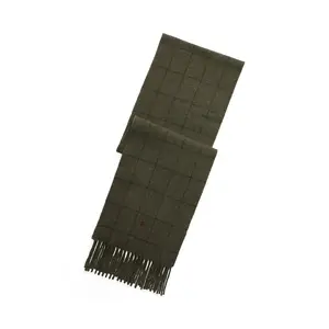 Ralph Lauren Reversible Windowpane Wool-blend Scarf - Dark Loden