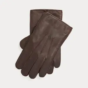 Ralph Lauren Insulated Sheepskin Touch Screen Gloves - Dark Brown