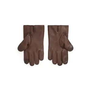 Ralph Lauren Cashmere-lined Sheepskin Touch Gloves - Dark Brown