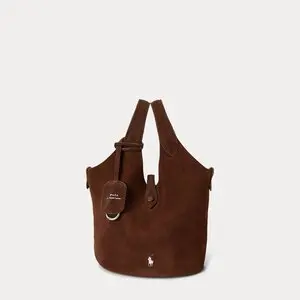 Ralph Lauren Sueded Calfskin Tote - Cafe