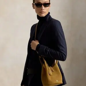Ralph Lauren Sueded Calfskin Tote - Caramel