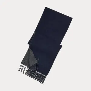 Ralph Lauren Reversible Wool-cashmere Scarf - Navy/charcoal