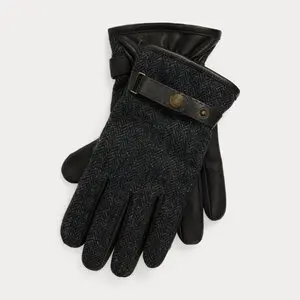 Ralph Lauren Cashmere-lined Wool & Sheepskin Gloves - Black/charcoal