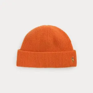 Ralph Lauren Signature Pony Wool-blend Beanie - Orange