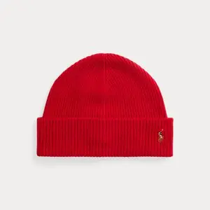 Ralph Lauren Signature Pony Wool-blend Beanie - Red