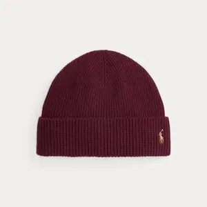 Ralph Lauren Signature Pony Wool-blend Beanie - Ruby