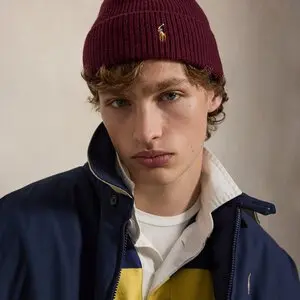 Ralph Lauren Signature Pony Wool-blend Beanie - Ruby