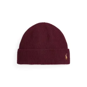 Ralph Lauren Signature Pony Wool-blend Beanie - Ruby