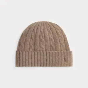 Ralph Lauren Cable-knit Cashmere Beanie - Brown Heather