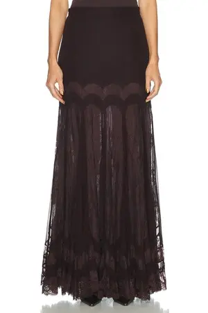 Zimmermann Valiant Panelled Maxi Skirt - Chocolate