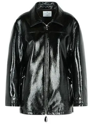 COURREGES Vinyl' Cotton Blend Jacket - Black