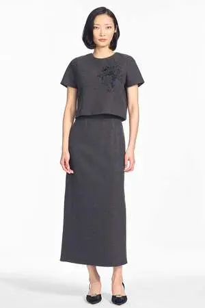 Sachin & Babi Leona Knit Wool Column Skirt - Graphite