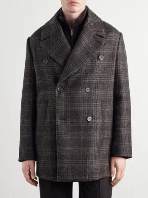 Barena Venezia Double-breasted Prince Of Wales Wool-blend Blouson Jacket