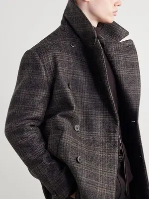 Barena Venezia Double-breasted Prince Of Wales Wool-blend Blouson Jacket
