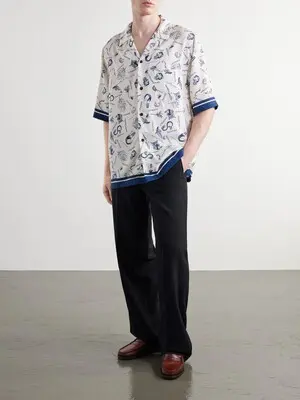 MANAAKI Hawaiki Camp-collar Printed Lyocell-twill Shirt