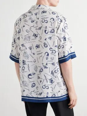 MANAAKI Hawaiki Camp-collar Printed Lyocell-twill Shirt
