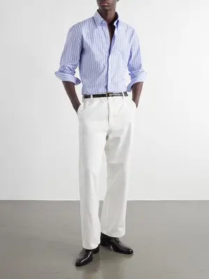 Husbands Striped Supima Cotton-poplin Shirt