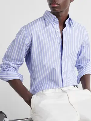 Husbands Striped Supima Cotton-poplin Shirt