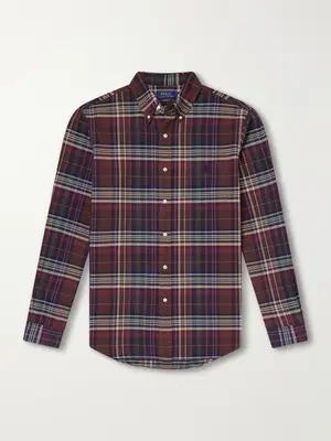 Polo Ralph Lauren Button-down Collar Logo-embroidered Checked Cotton Oxford Shirt - Red