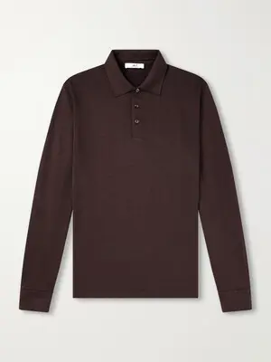 Mr P. Silk And Cotton-blend Polo Shirt