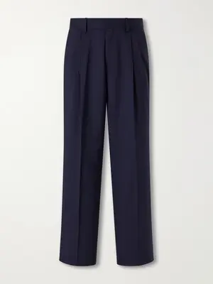 Mr P. Wide-leg Pleated Wool Suit Trousers