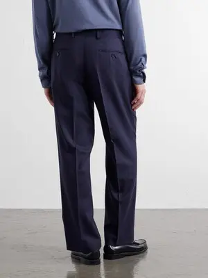 Mr P. Wide-leg Pleated Wool Suit Trousers