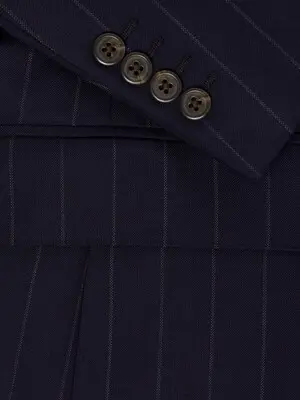 Polo Ralph Lauren Double-breasted Striped Wool-blend Suit Jacket