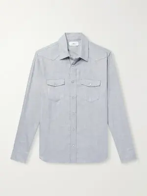 Mr P. Herringbone Cotton And Lyocell-blend Shirt