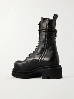 Rick Owens Bogun Leather Lace-up Boots