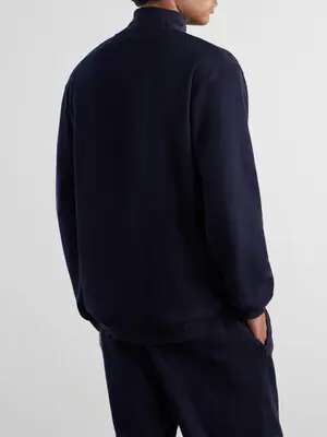 Mr P. Cotton-blend Double-faced Jersey Half-zip Sweatshirt