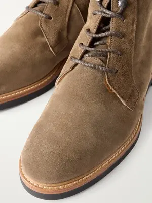 Mr P. Shearling-lined Suede Lace-up Boots