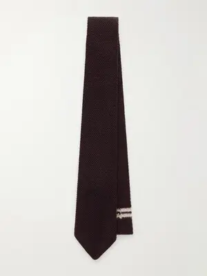 Zegna 6.5cm Knitted Cashmere Tie - Brown