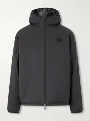 Burberry Logo-appliquéd Shell Hooded Jacket - Black
