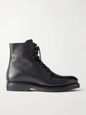 Mr P. Shearling-lined Full-grain Leather Lace-up Boots