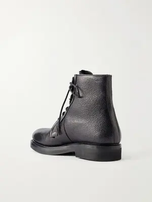 Mr P. Shearling-lined Full-grain Leather Lace-up Boots