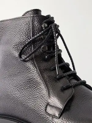 Mr P. Shearling-lined Full-grain Leather Lace-up Boots