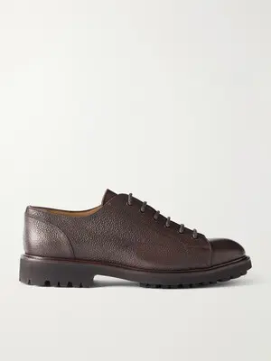 Mr P. Full-grain Leather Derby Shoes - Brown