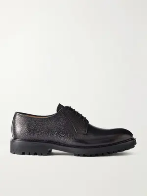 Mr P. Full-grain Leather Derby Shoes - Black