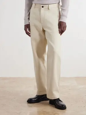 Mr P. Straight-leg Cotton And Cashmere-blend Twill Trouser