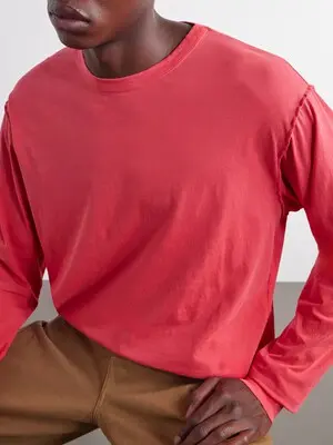 LES TIEN Cotton-jersey T-shirt - Red