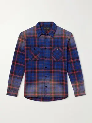 LES TIEN Checked Cotton-flannel Shirt