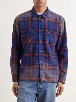 LES TIEN Checked Cotton-flannel Shirt