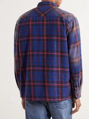 LES TIEN Checked Cotton-flannel Shirt
