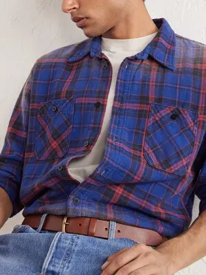 LES TIEN Checked Cotton-flannel Shirt