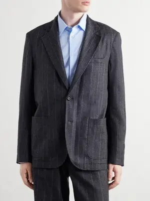 Oliver Peoples Westbury Striped Wool-blend Suit Jacket