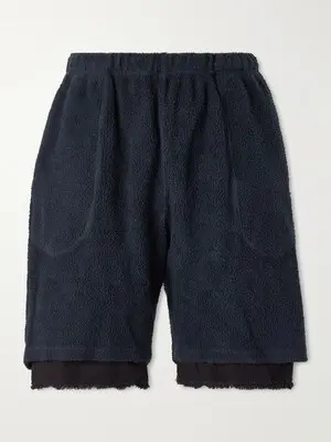 LES TIEN Straight-leg Cotton-fleece Drawstring Shorts