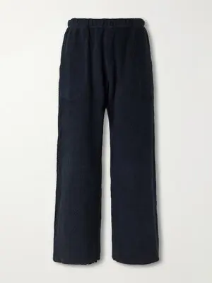 LES TIEN Straight-leg Cotton-fleece Sweatpants - Black