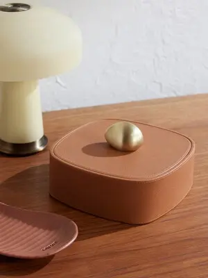 Assouline Pebbled Leather Trinket Box