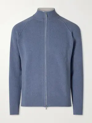 Eleventy Wool Zip-up Sweater - Blue