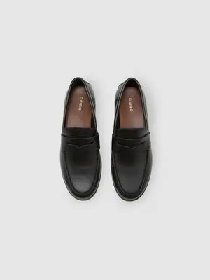 REISS Kallie Leather Penny Loafers